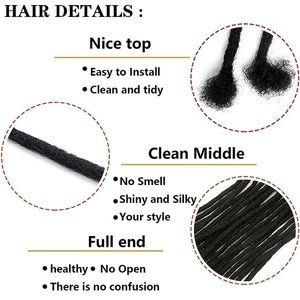 Hair | 6 Inch Dreadlock Extension Human Hair 6 Strands 04cm Thickness ...